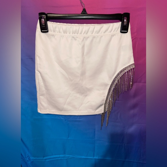 SHEIN | Skirts | Small White Rhinestone Skirt | Poshmark